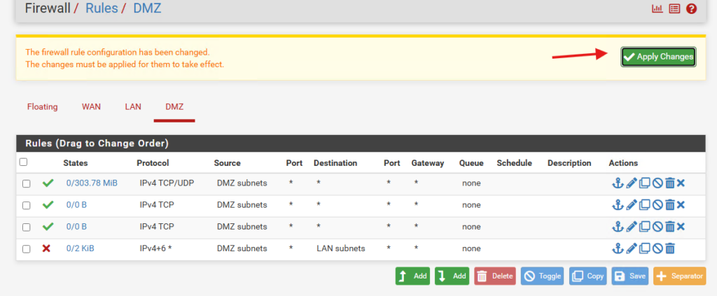 Configuration LAN-WAN-DMZ sur PfSense