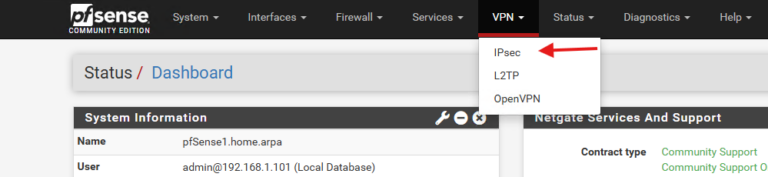 Configuration Site to Site avec IPsec et un pare-feu PfSense